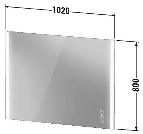 Duravit XViu - Zrcadlo s osvětlením, Icon verze, 1020x40 mm, černá matná XV70430B2B2