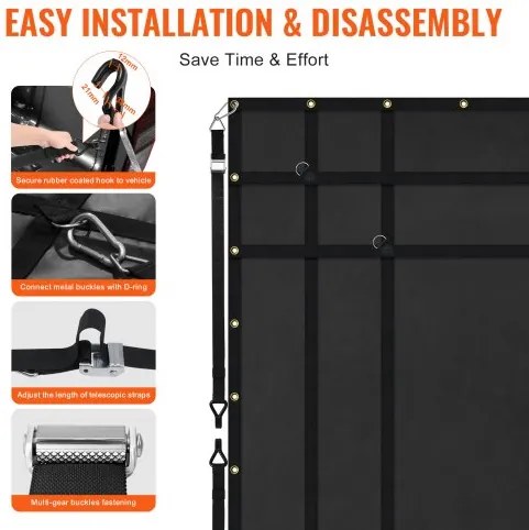 Síť na náklad Zesílené provedení Cargo Net 182,9 × 144,8 cm Nastavitelné přezky