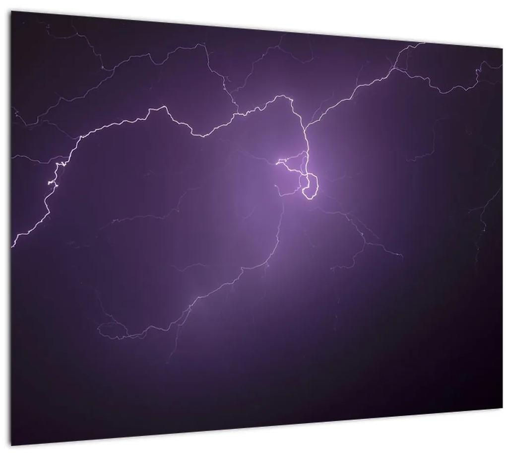 Skleněný obraz blesku na obloze (70x50 cm)