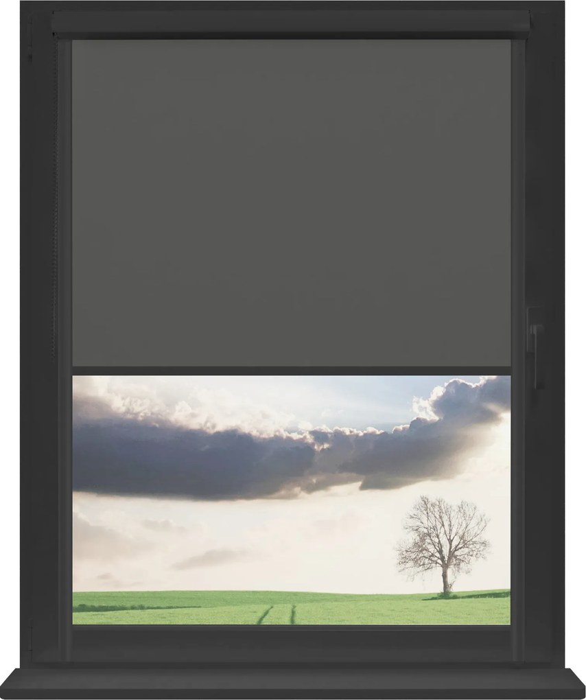 Dekodum Zatemňovací roleta v antracitové kazetě, barva látky Graphite Šířka (cm): 99, Výška (cm): Standardní (do 150 cm), Strana mechanismu: Práva