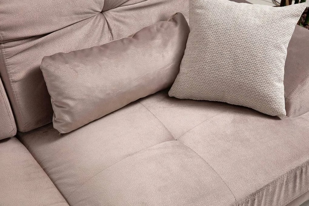 Designová rohová sedačka Heimana 308 cm béžová - levá