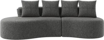 Aosom Lněná pohovka se 4 polštáři, včetně držáků na nápoje a bočních kapes, 240D x 109Š x 63V cm, khaki