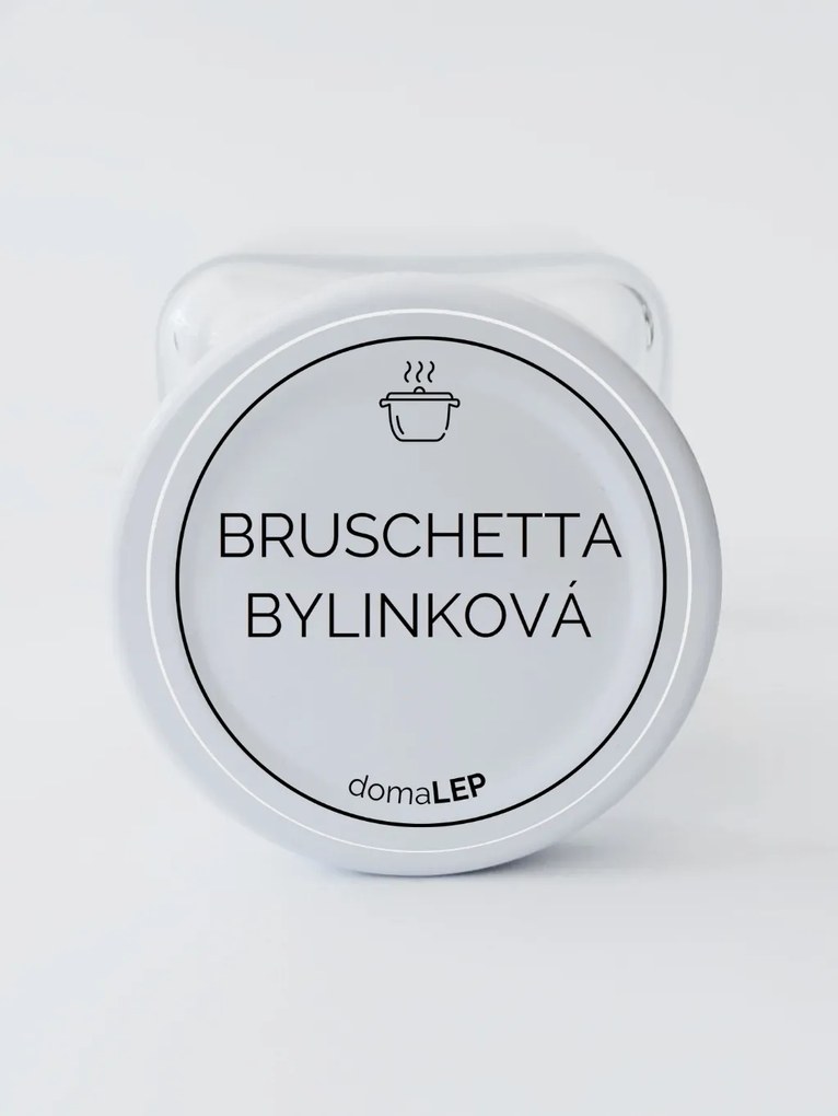 Samolepka na kořenky BRUSCHETTA průhledná 5 cm základní písmo