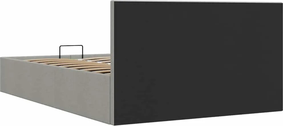 Rám postele s úložným prostorem světle šedý textil 140 x 200 cm 285579