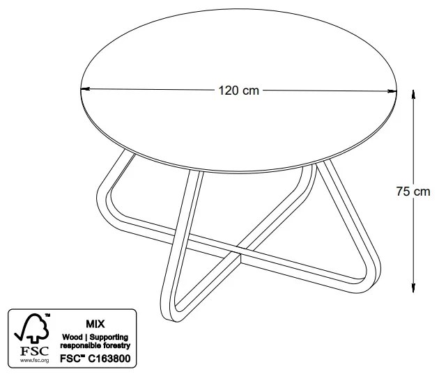 Designový jídelní stůl Valenzuela 120 cm vzor dub