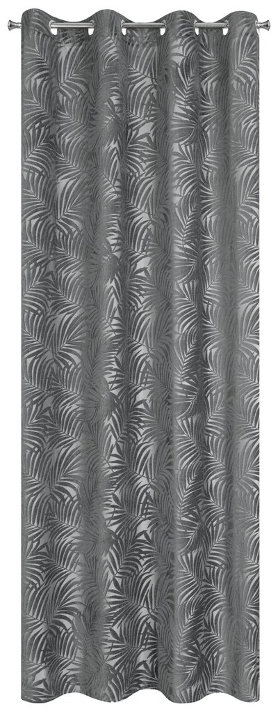 ZÁVĚS NA KROUŽCÍCH LIVIA 140X250 CM ŠEDÁ