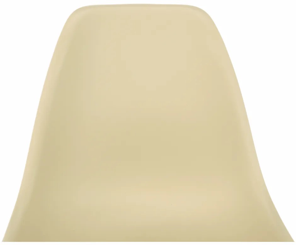 Jídelní židle CINKLA 3 new, plast vanilka, podnož buk, kov černý