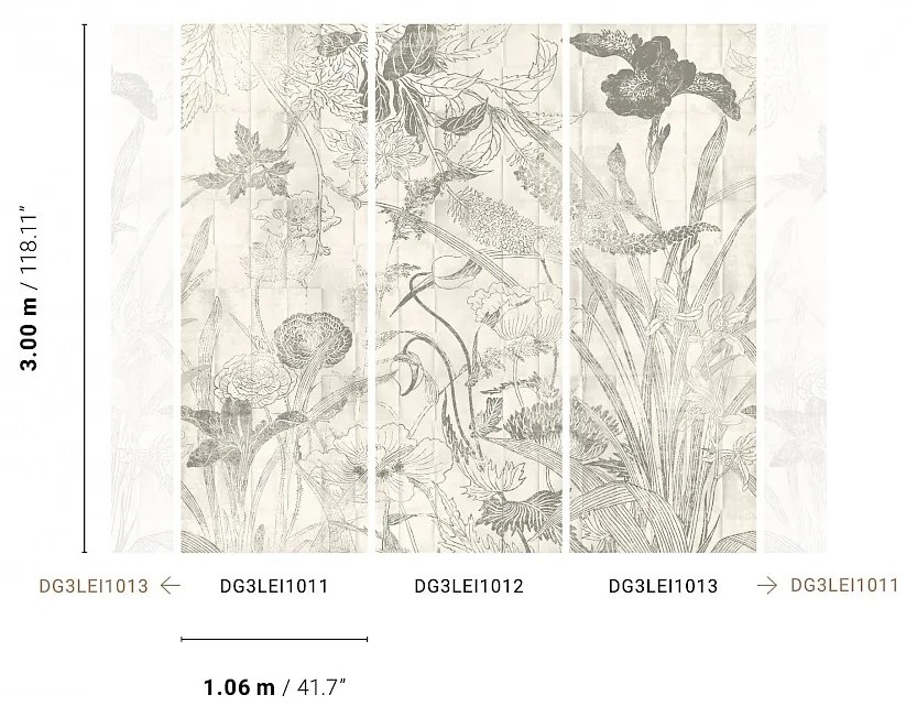 Vliesová fototapeta na zeď, Květiny, listy, DG3LEI1013, Wall Designs III, Khroma by Masureel