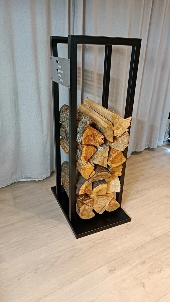 Kovový stojan na dřevo volně stojící 100 cm