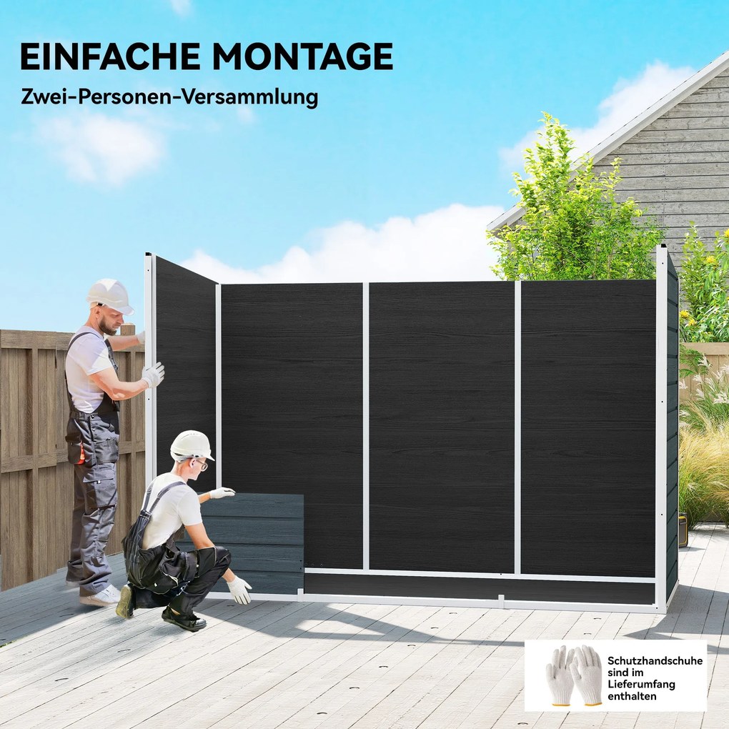 Outsunny zahradní domek 3,2 m² (303 × 123 × 197 cm) – plastový skladovací domek s okny, dvoukřídlými dveřmi, uzamykatelným větráním a podlahou ve vzh…