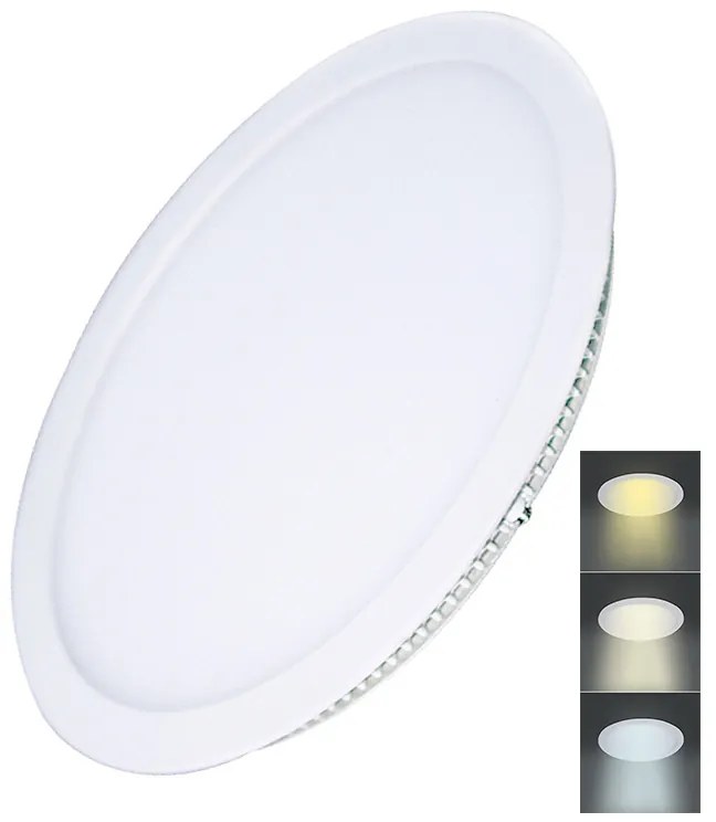 Solight LED mini panel CCT, podhledový, 24W, 1800lm, 3000K, 4000K, 6000K, kulatý