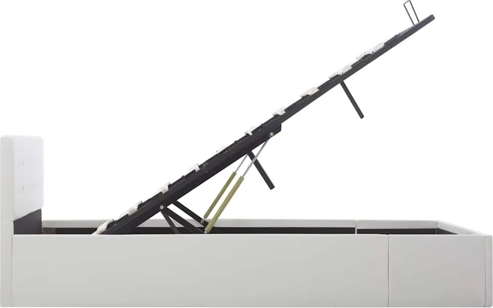 Rám postele s úložným prostorem bílý umělá kůže 140 x 200 cm 285519