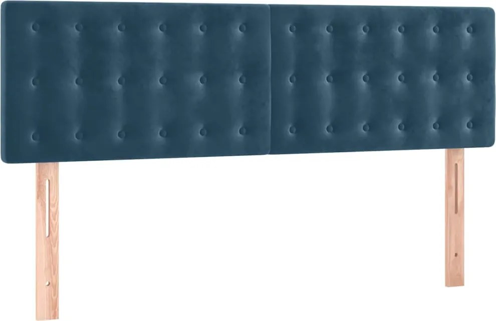 Box spring postel s matrací tmavě modrá 140x190 cm samet 3131199
