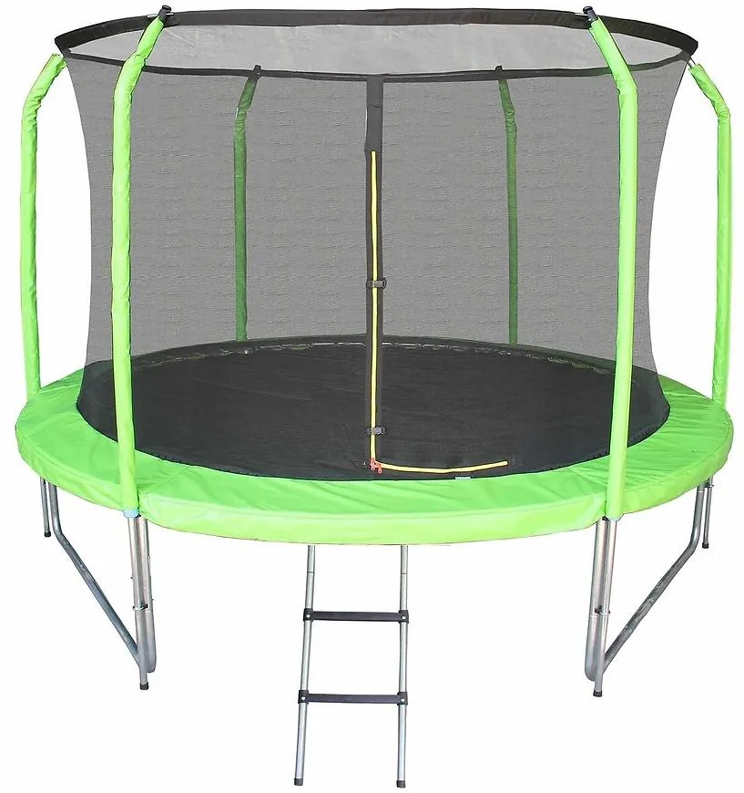 Trampolína COMFORT 244cm zelená se žebříkem