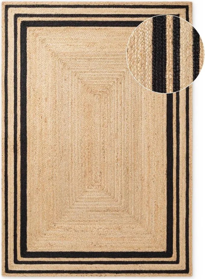 Černý/v přírodní barvě oboustranný/ručně tkaný jutový koberec 80x150 cm Looma – Hanse Home