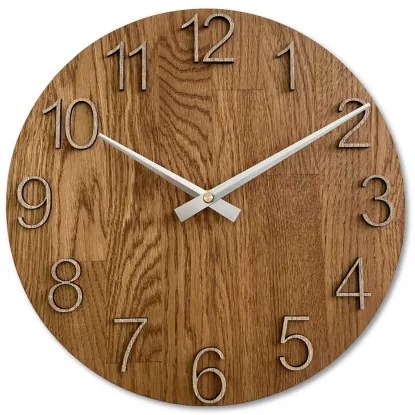 Elegantní nástěnné hodiny z masivního dubu I SENTOP MAS016-OSMO-3072-heads-silver