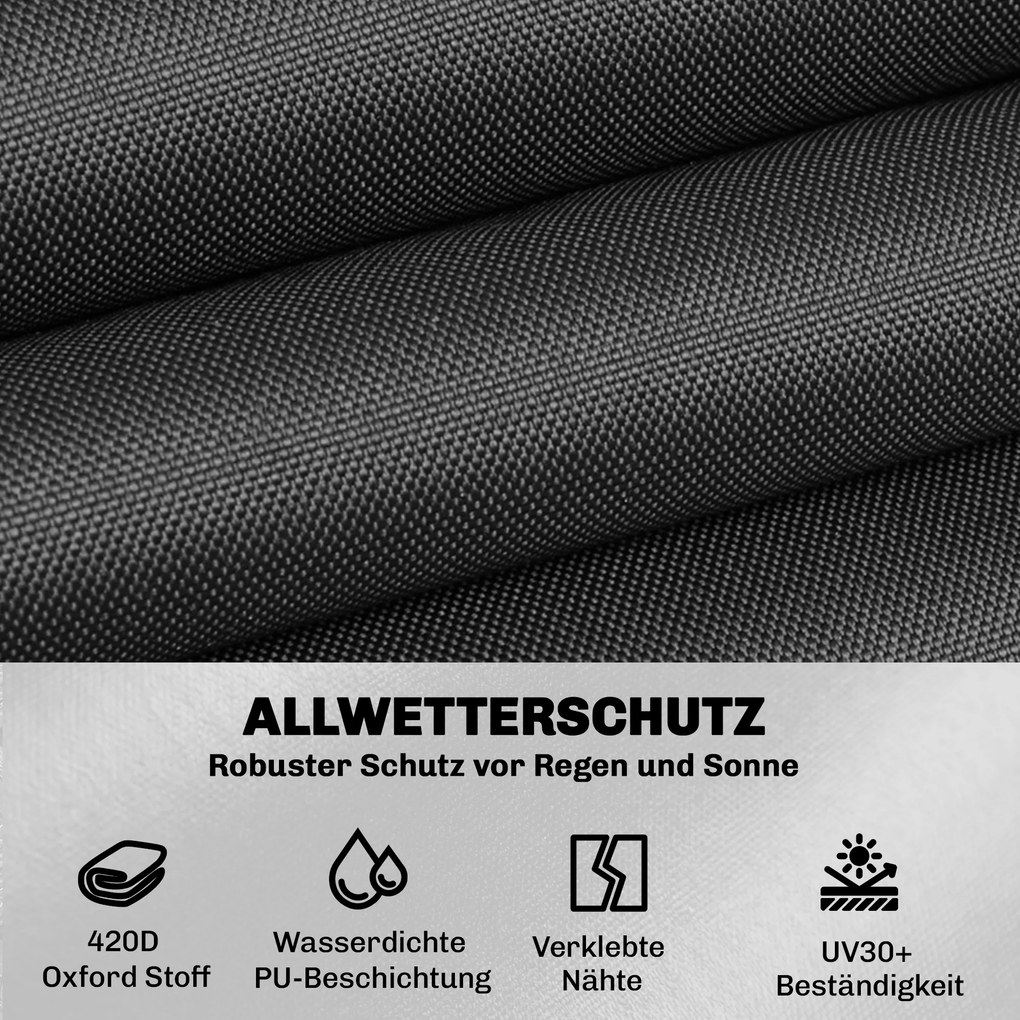 Ochranný kryt na zahradní nábytek Winterproof Voděodolný kryt ve tvaru V s ochranou proti UV záření 420D Oxford 216x216x78 cm černý