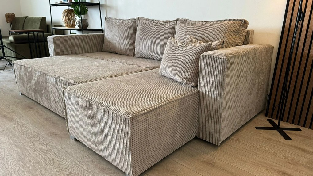 Starorůžová rohová pohovka SMART COSARO, oboustranná + 2 polštářky ZDARMA