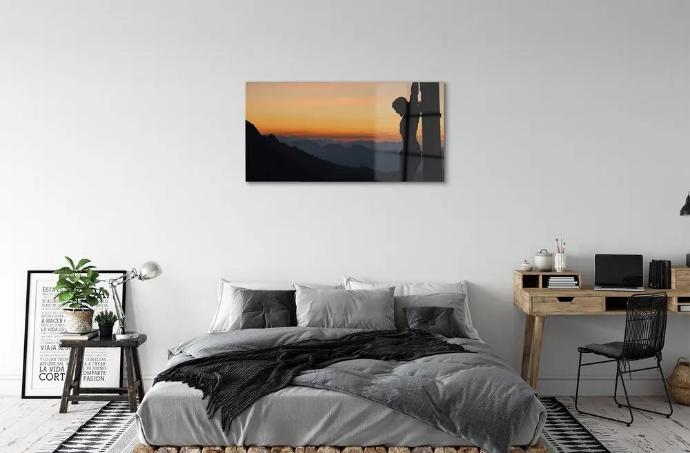 Obraz na skle Ježíš ukřižován slunce 120x60 cm