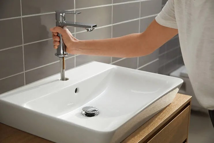 Hansgrohe Rebris E - Páková umyvadlová baterie 110 CoolStart bez odtokové soupravy, chrom 72560000