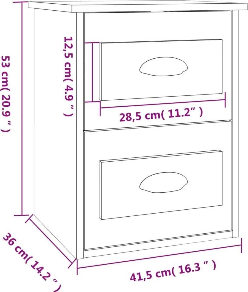 vidaXL Nástěnný noční stolek 41,5 x 36 x 53 cm [816400] Barva: Bílá