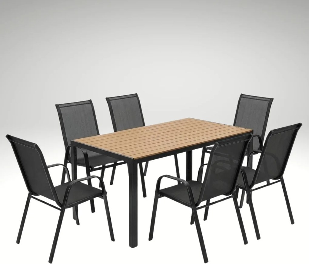 Vikio Venkovní zahradní set 150x90 pro 6 osob DK304-P přírodní