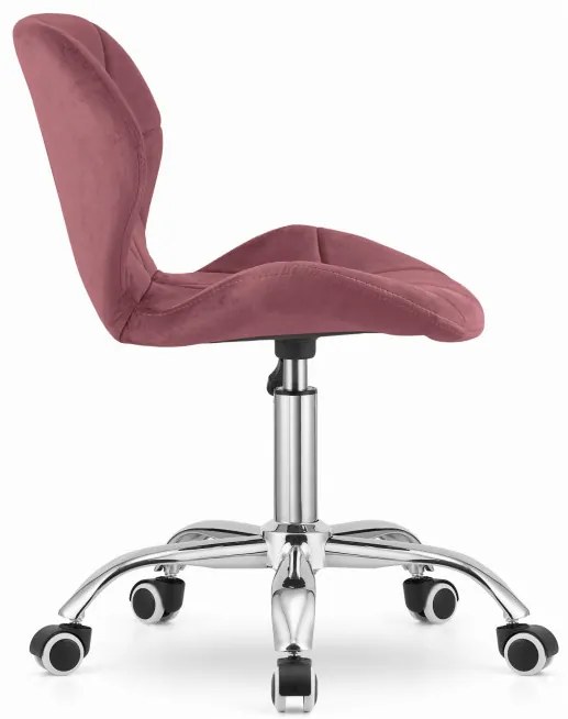 Kancelářská židle AVOLA sametová tmavě růžová