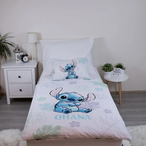 Jerry Fabrics Povlečení do postýlky Lilo and Stitch Ohana White baby 100x135, 40x60 cm