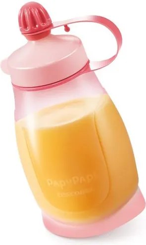 TESCOMA Pružná láhev PAPU PAPI 200 ml, se lžičkou, růžová