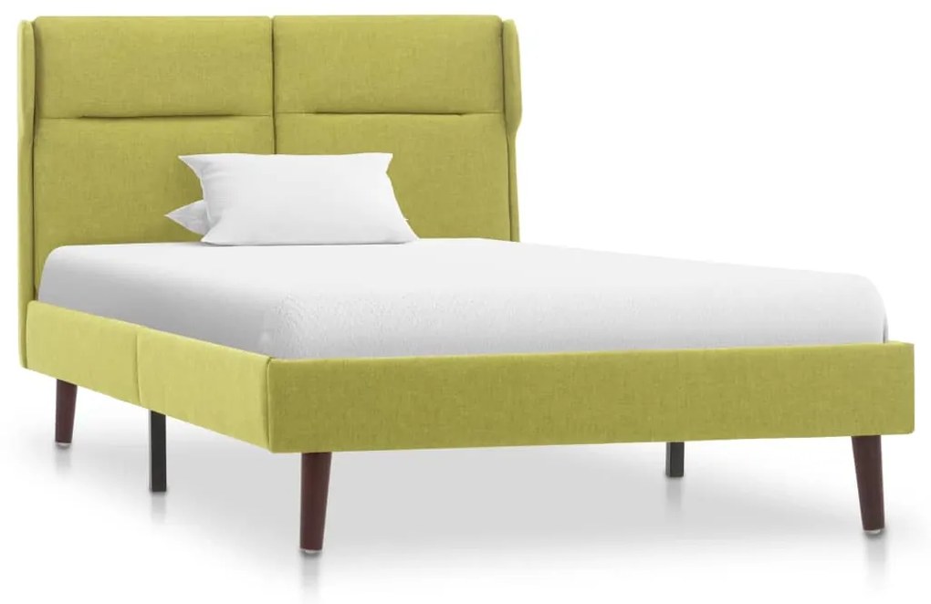 286872 vidaXL Rám postele zelený textil 100 x 200 cm