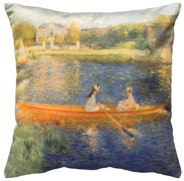 SCANquilt povlak ART VELVET renoir-loďky světle modrá 45 x 45 cm