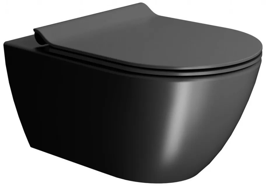 AKCE/SET/LIVERO Geberit - Modul pro závěsné WC Duofix Delta 12 s tlačítkem Delta 20, alpská bílá + PURA závěsná WC mísa, Swirlflush, 55x36 cm, černá …