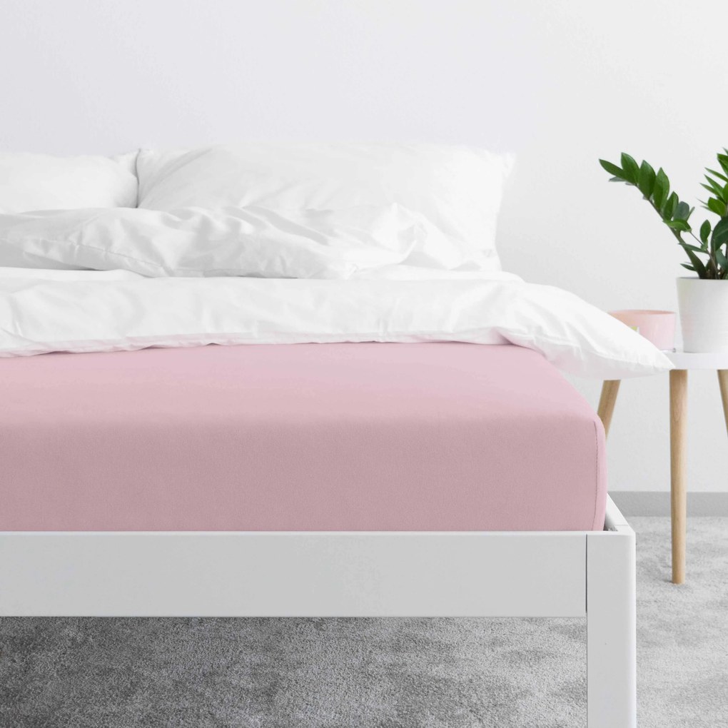 Goldea jersey elastické prostěradlo - pudrově růžové 200 x 220 cm
