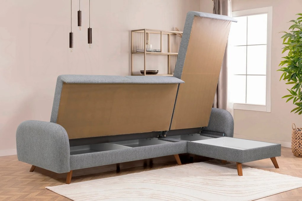 Hanah Home Rohová pohovka HERA šedá 237 cm