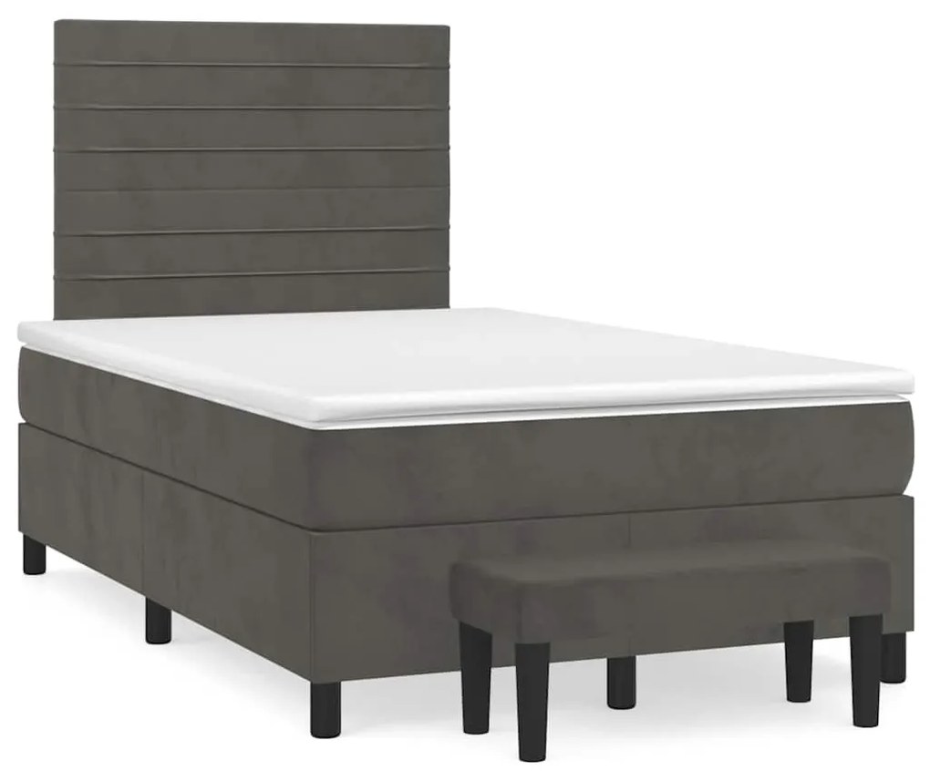 Box spring postel s matrací tmavě šedý 120x190 cm samet 3270476
