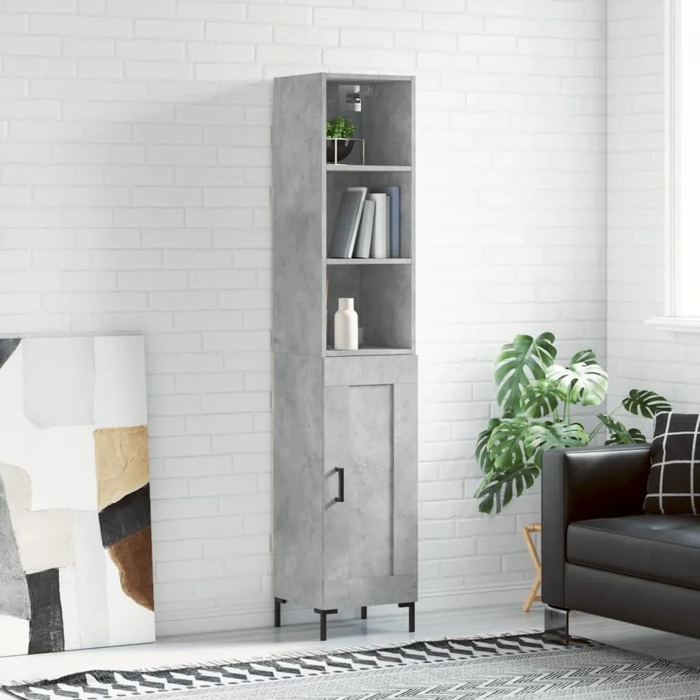 vidaXL Skříň highboard 34,5 x 34 x 180 cm kompozitní dřevo [3190085] Barva: hnědý dub