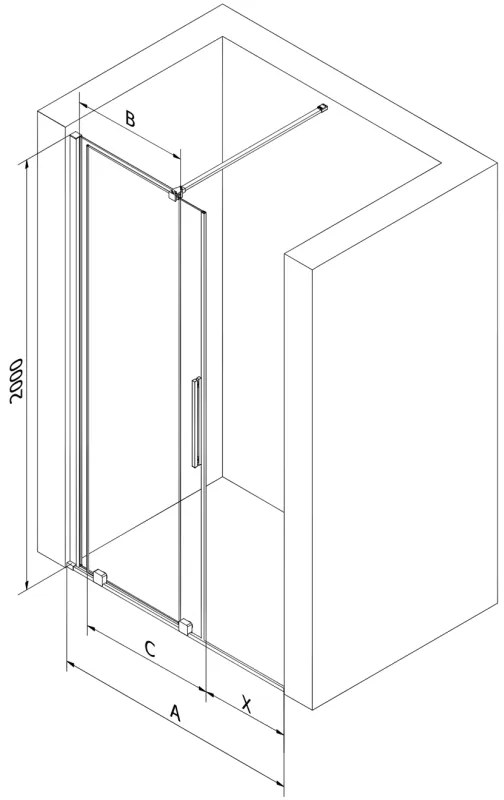 Mexen Velar, posuvné sprchové dveře do otvoru 160 cm, 8mm šedé sklo, zlatá matná, 871-160-000-41-55
