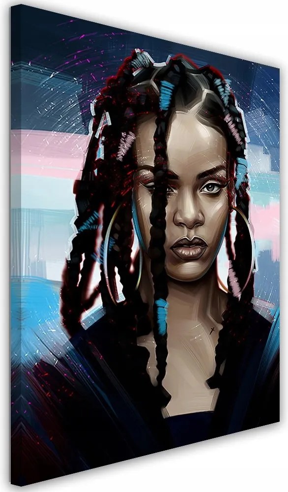 Obraz na plátně, Portrét Rihanna 80x120