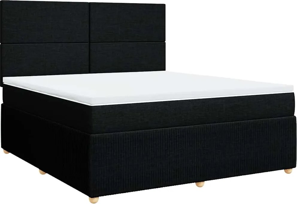 Box spring postel s matrací černá 180x200 cm textil 3294430