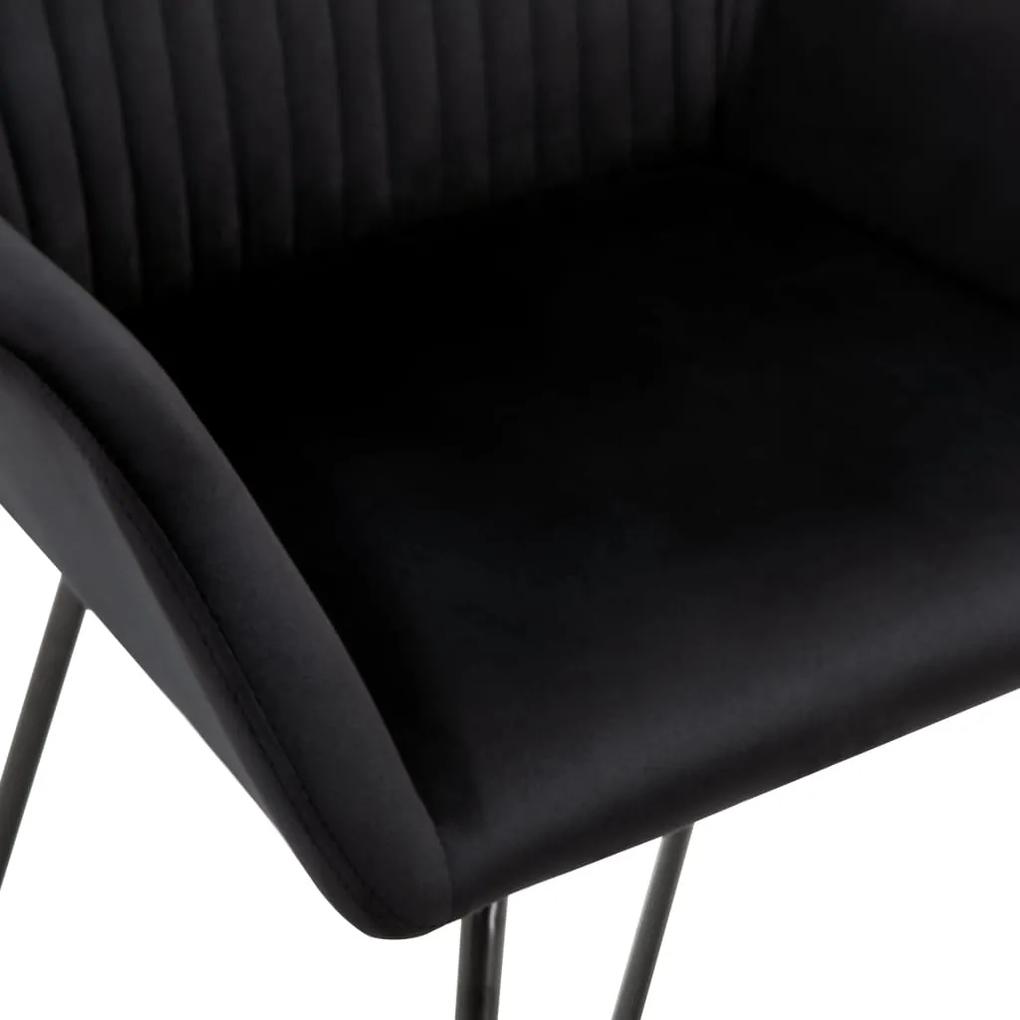 Jídelní židle 4 ks černé samet,  277011