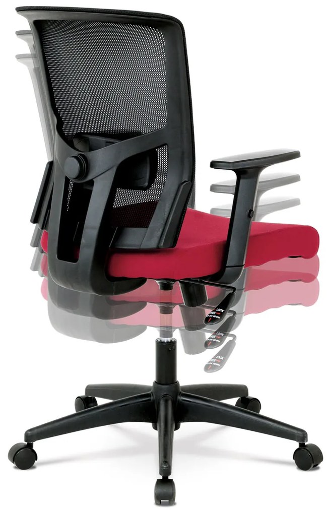 Kancelářská židle KA-B1012 BOR látka bordó/síťovina černá