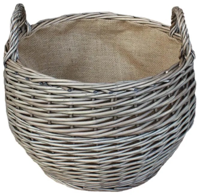 Willow Direct Proutěný koš na dřevo antique zkosený malý - juta - pr.35 cm