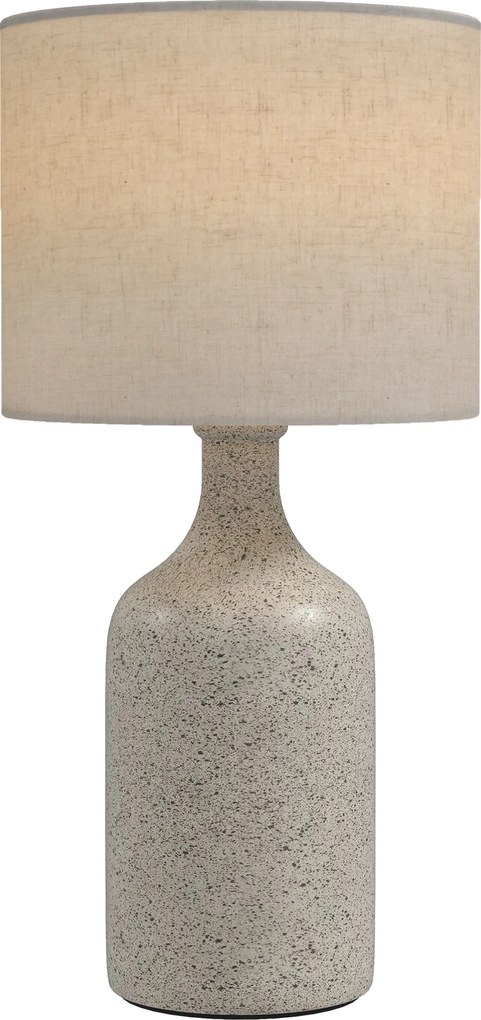 HOMCOM Stolní lampa, lampička na stůl, noční lampička, lampička na psací stůl s keramickým podstavcem, lněným stínidlem, 22x22x45 cm písková+béžová