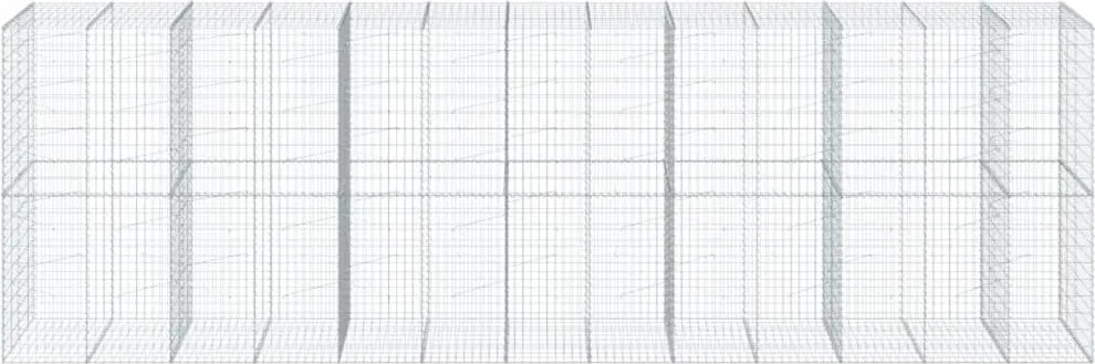 Gabionový koš s víkem 650 x 100 x 200 cm pozinkované železo 3295236