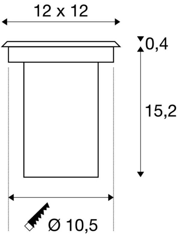 SLV 227684 Solasto 120, venkovní zapuštěné podlahové svítidlo, 1x GU10 max 6W, nerez, rozměr 12x12 cm, IP67