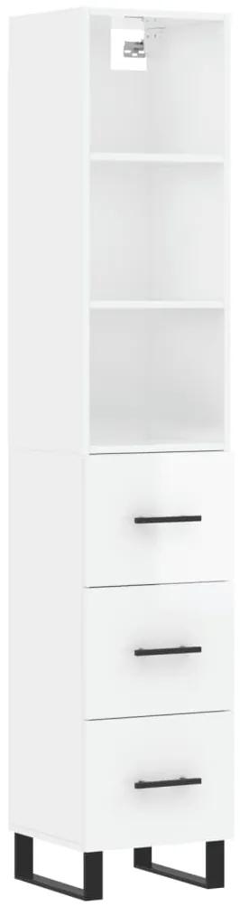 Skříň highboard bílá s vysokým leskem 34,5x34x180 cm kompozit,  3189727