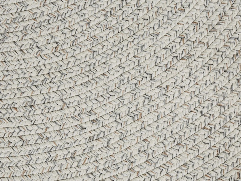 Hanse Home, Kusový koberec Braided 105553 Light Melange kruh – na ven i na doma, 200x200 (průměr) kruh, bílá, chodba / předsíň