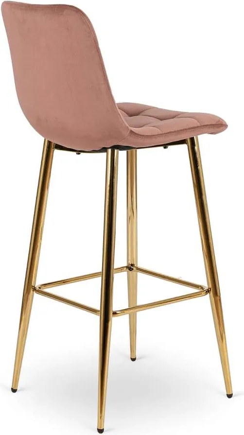 Barová židle Tauba Velvet, růžová
