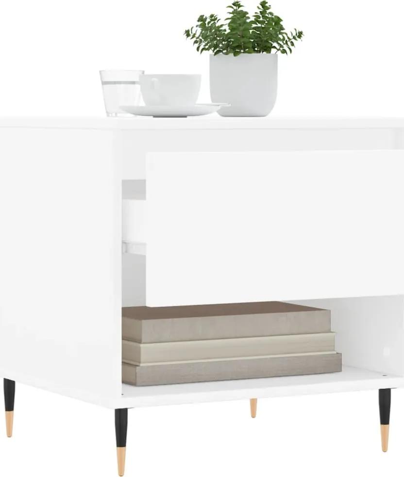 vidaXL Konferenční stolky 2 ks 50x46x50 cm kompozitní dřevo [830893] Barva: bílá s vysokým leskem