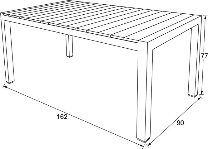 Autronic Zahradní stůl AZT-S1514 BK 162x90 cm